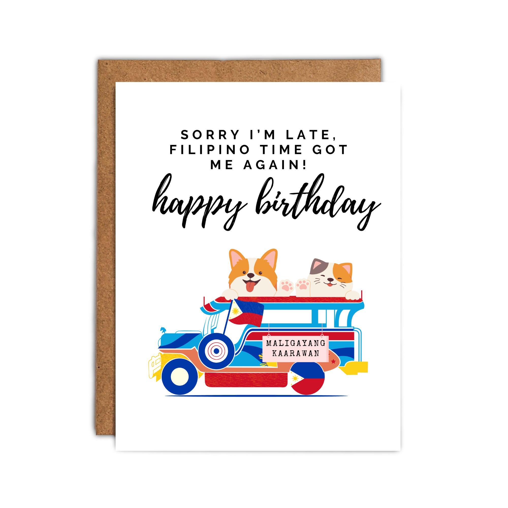 Dog Cat Jeepney Card | Birthday | Filipino | Paper Picture Mama